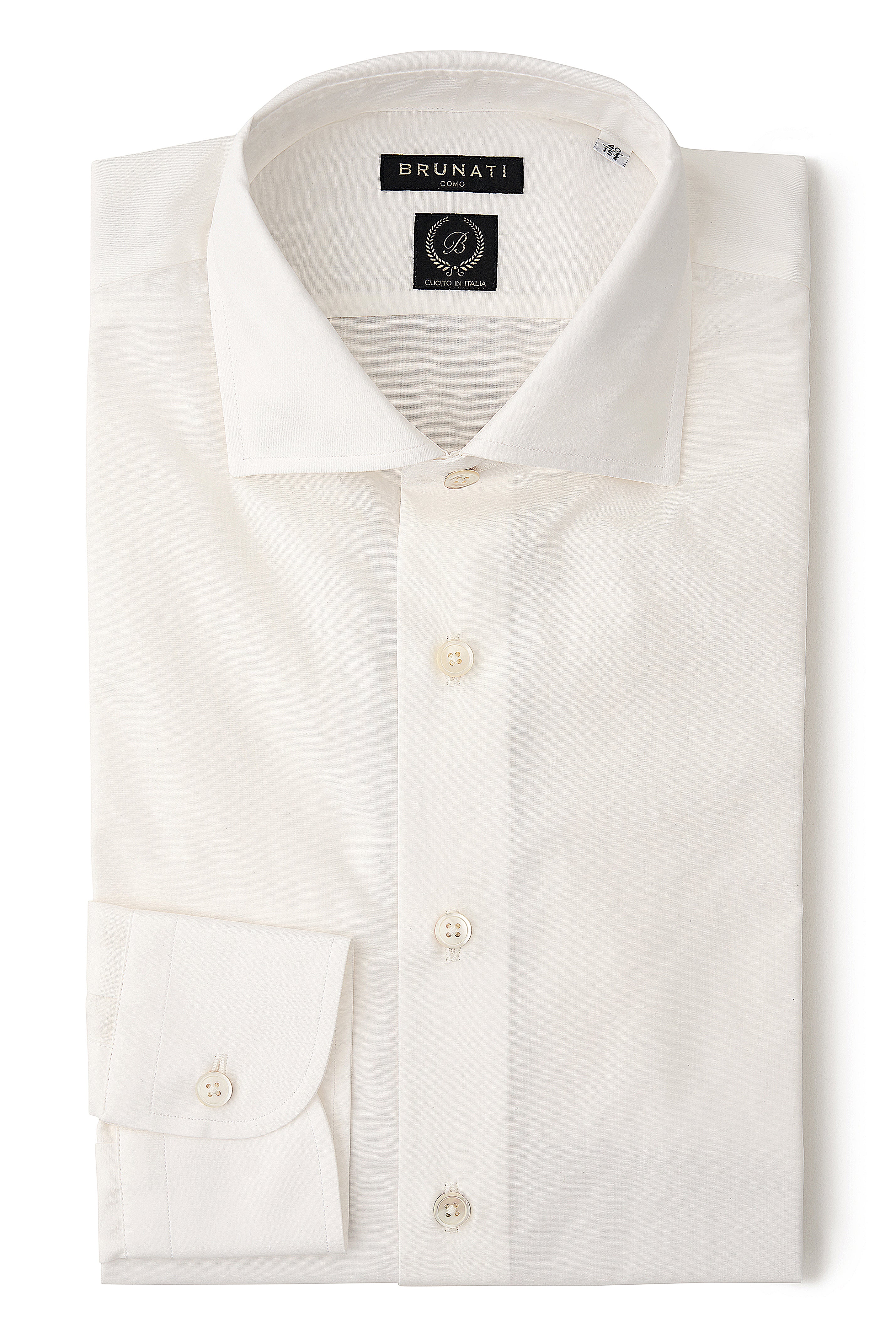 Classic Cutaway Collar Dress Shirt - Warm White | Brunati Como®