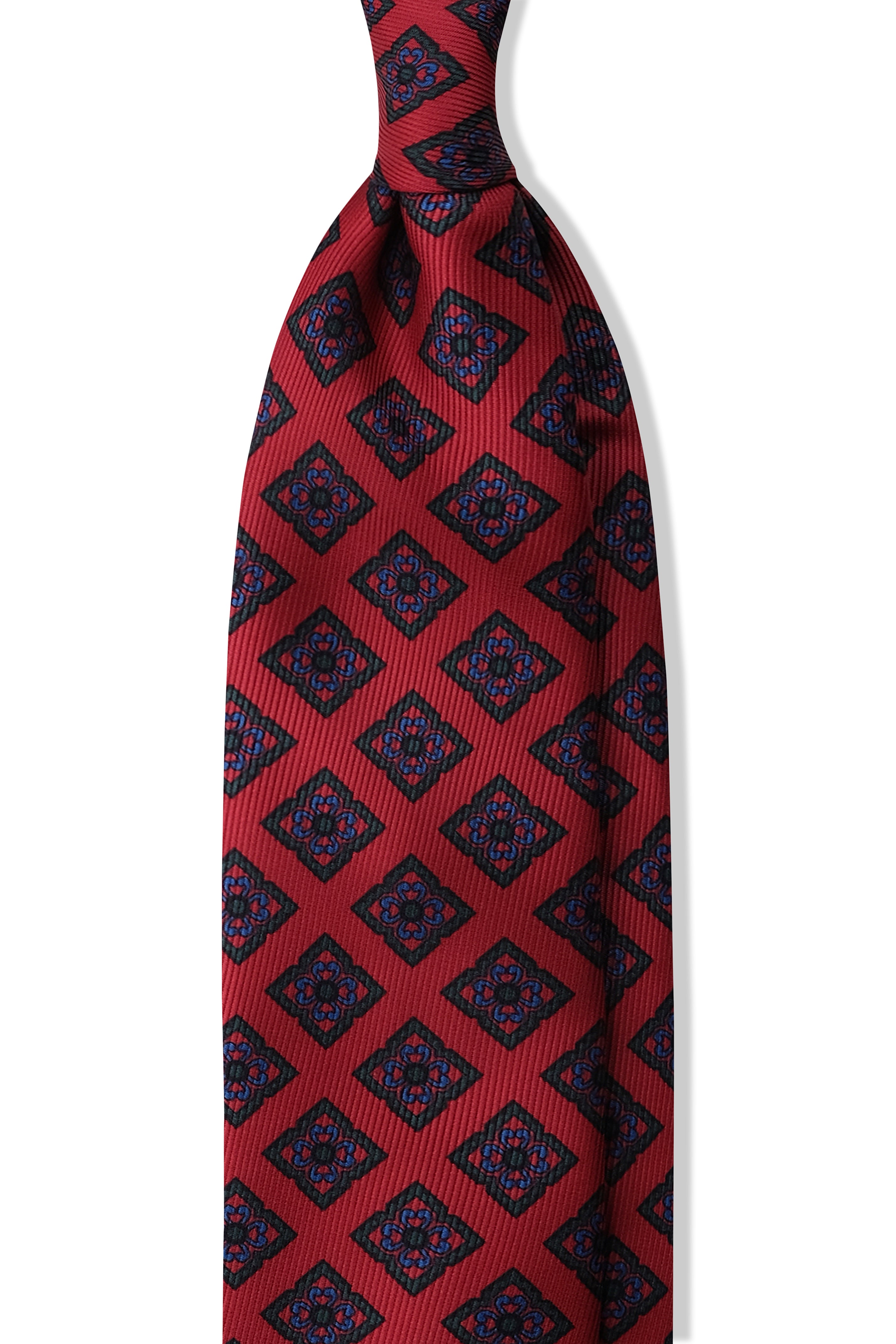 3-Fold Medallion Ancient Madder Silk Tie - Chili Red– Brunati Como®