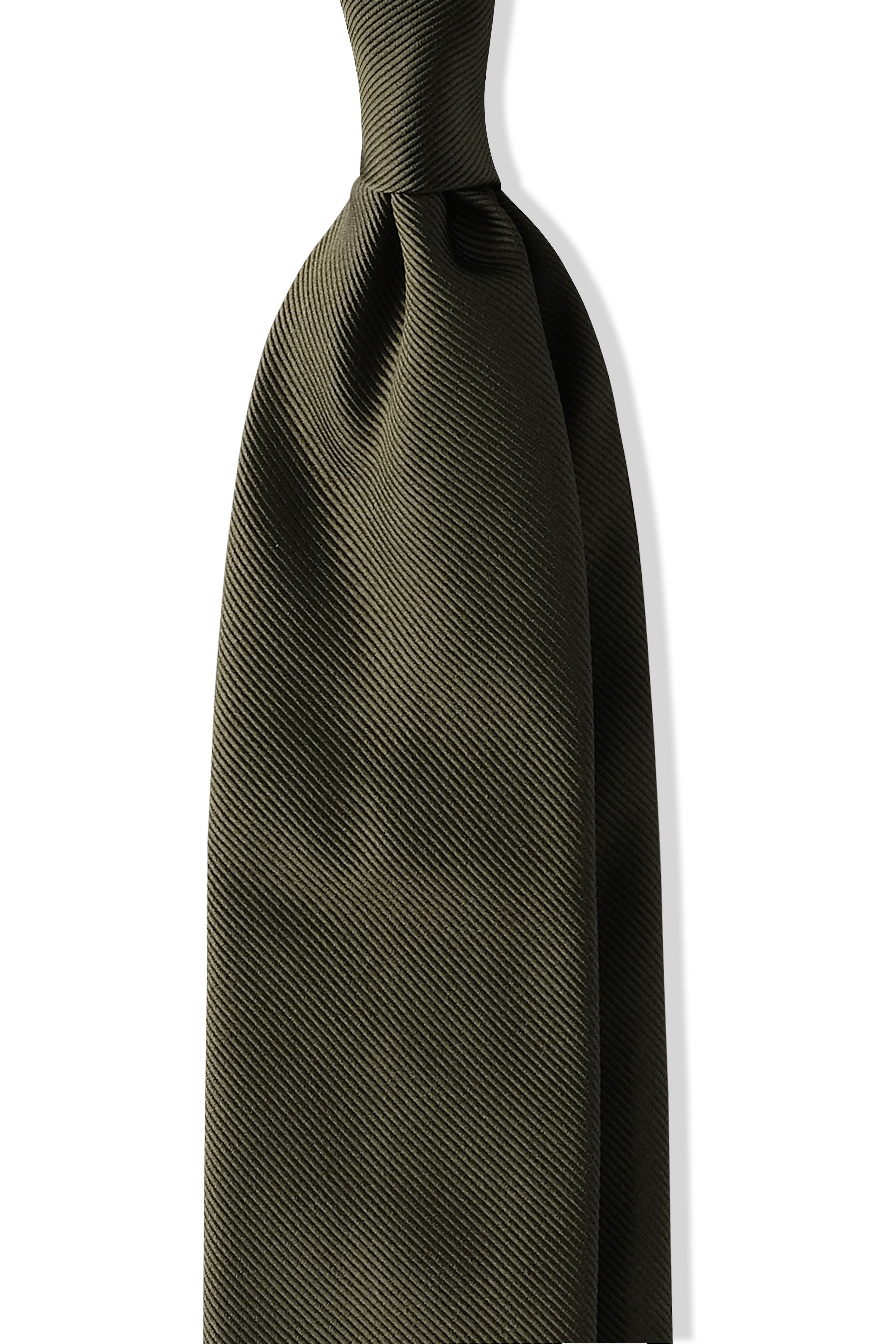 3-Fold Untipped Solid Repp Tie - Forest– Brunati Como®