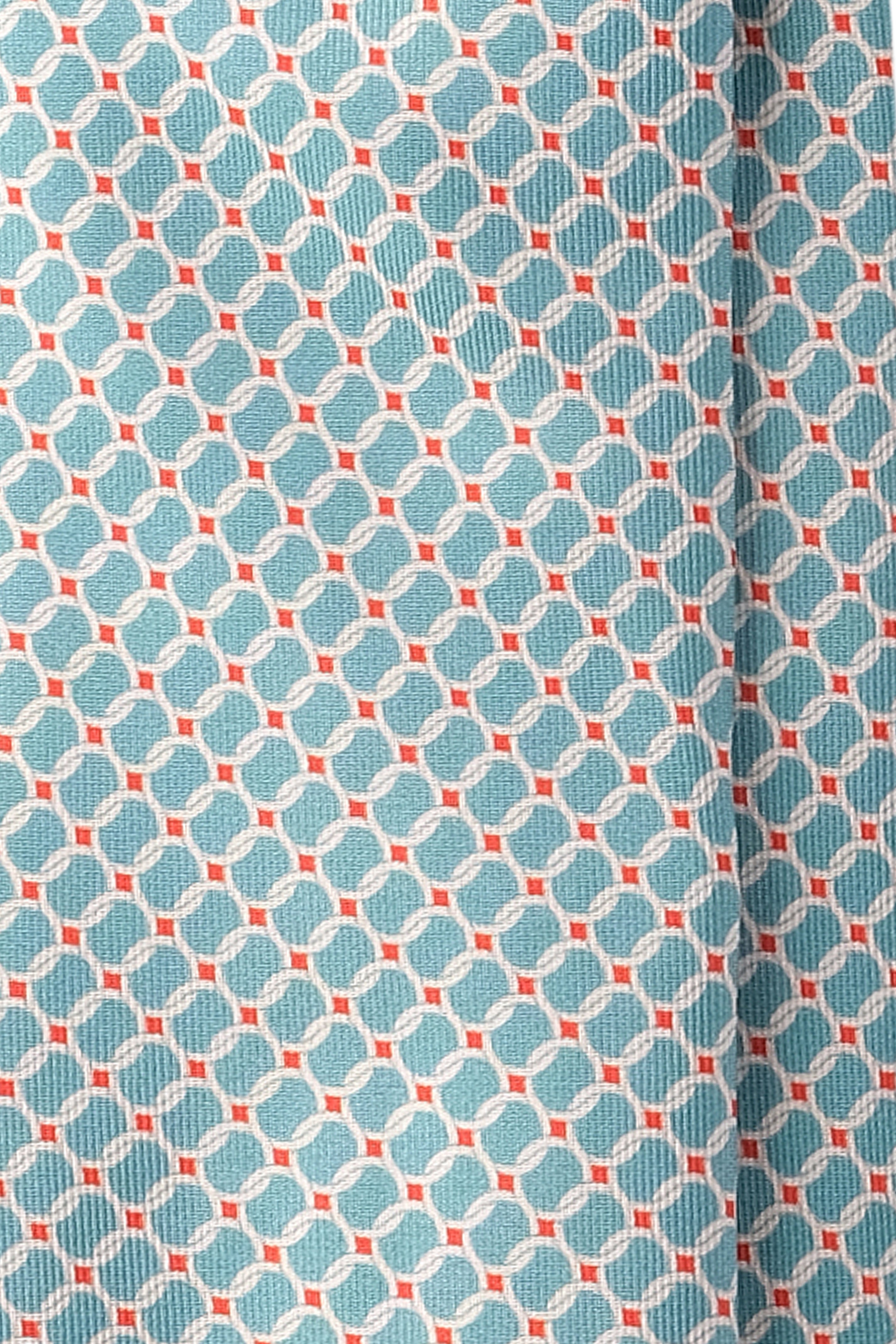 3-Fold Interlocking Chains Printed Silk Tie - Art Deco Green/Orange ...