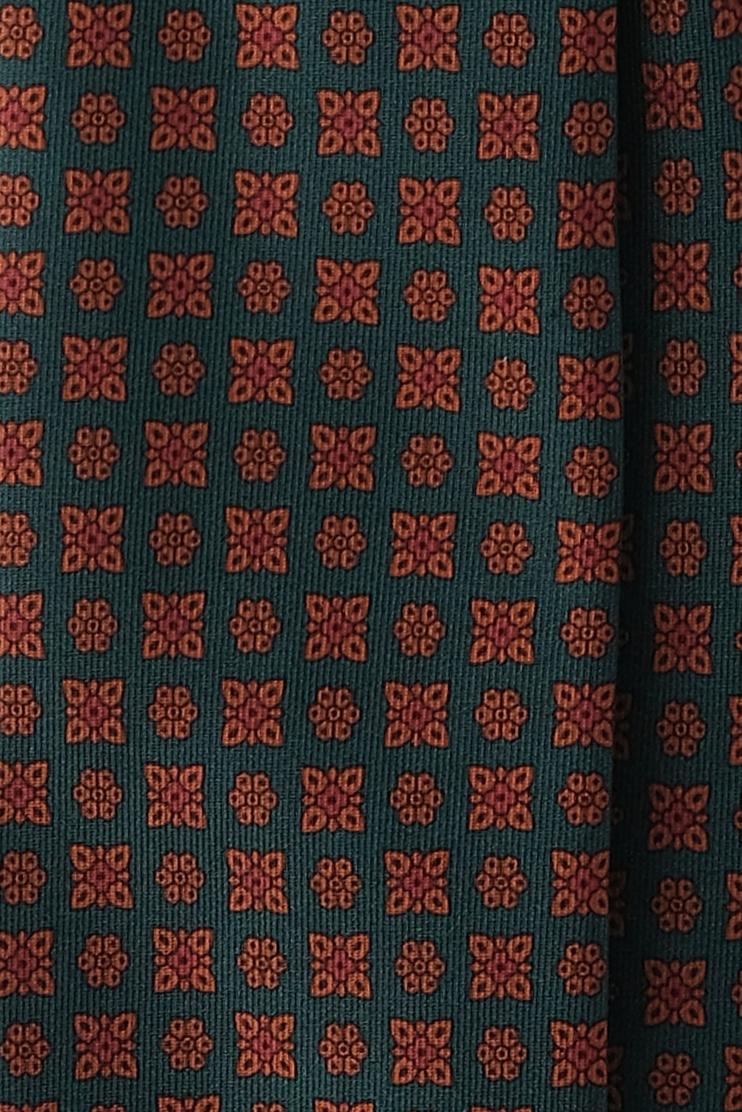 3-Fold Floral Ancient Madder Silk Tie - Forest– Brunati Como®